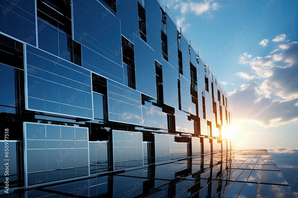 Innovative solar panels integrated into the windows of a high-rise ...