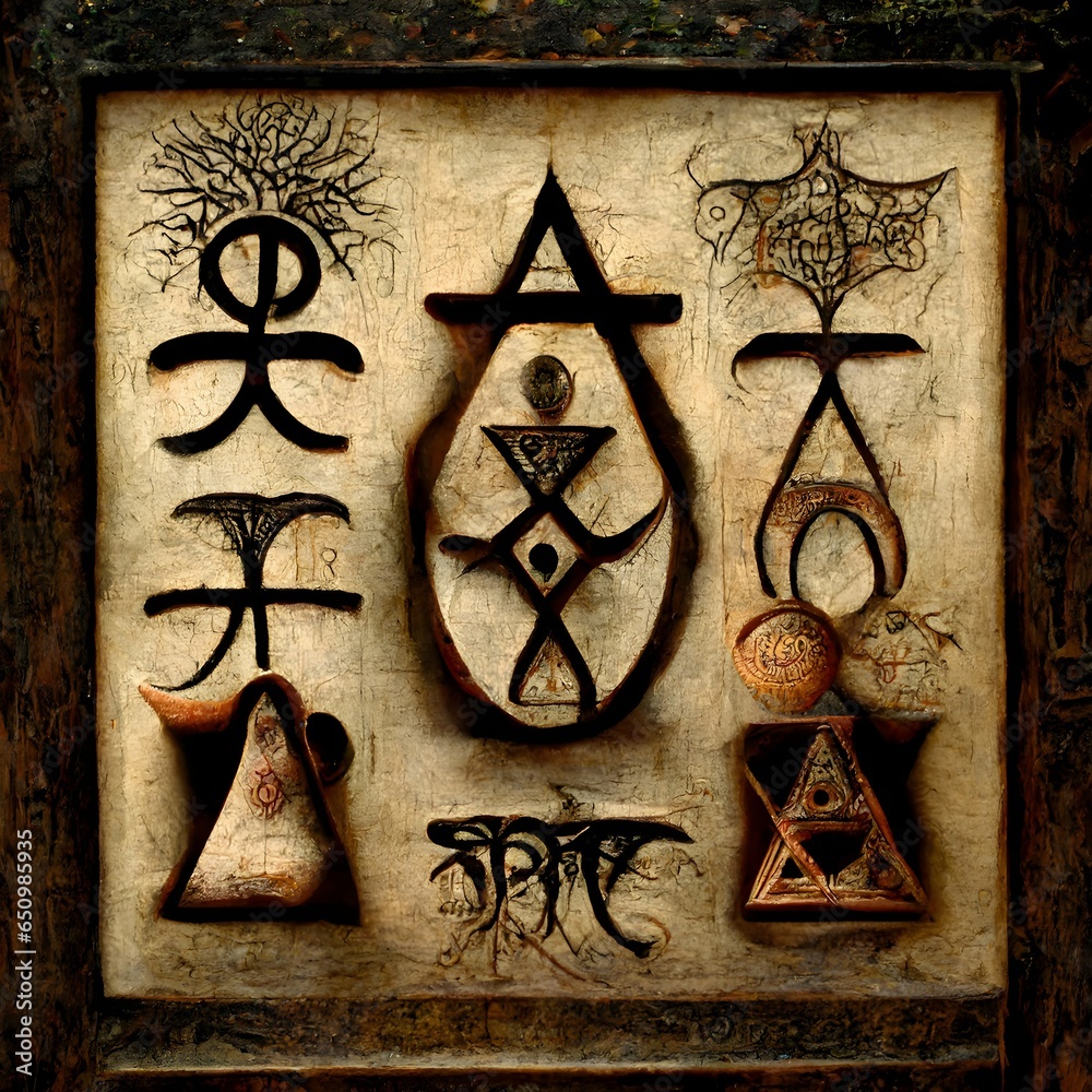 ideograms sigils victorian 3d realistic ayahuasca mysterious symbols ...