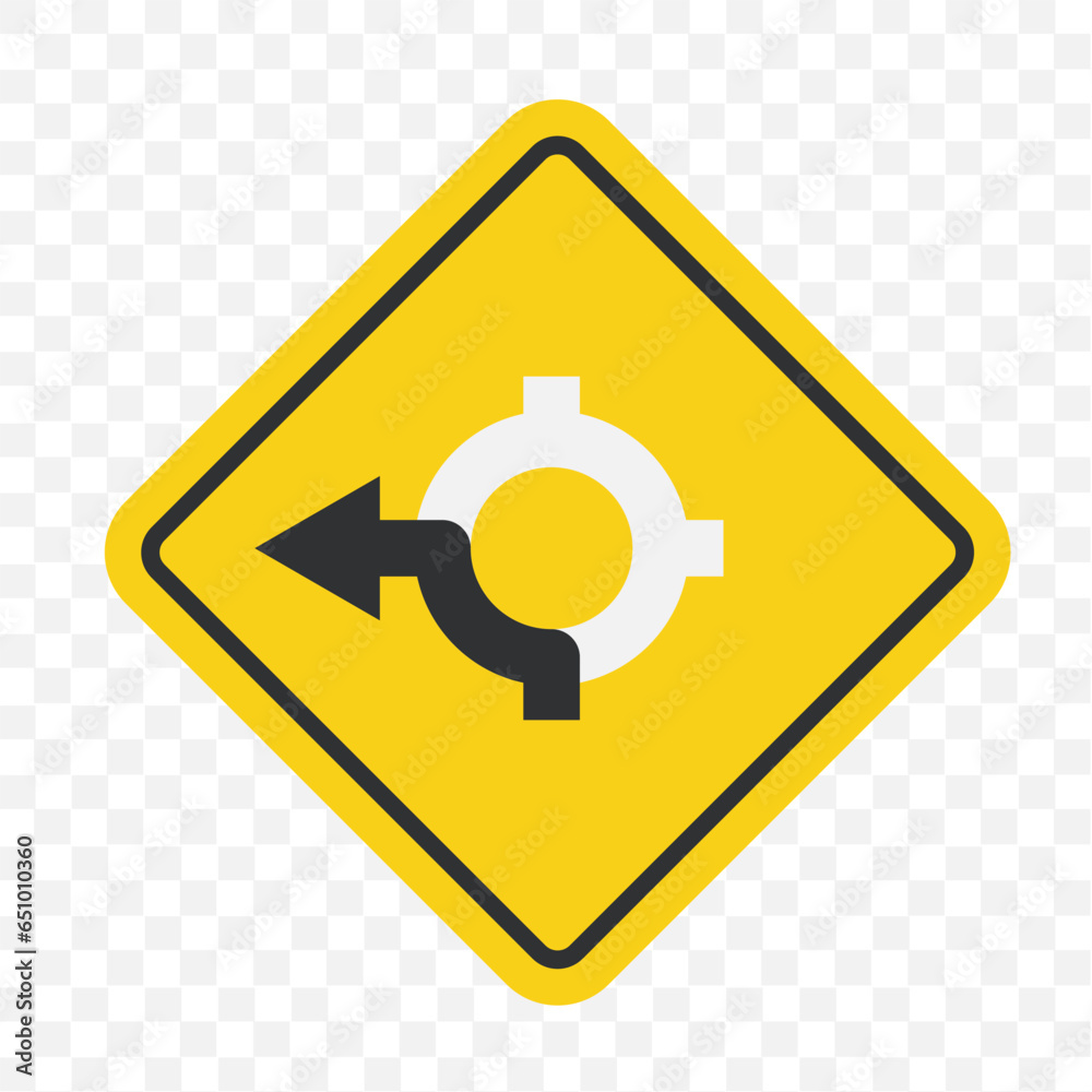 Left curve Warning sign, Traffic Sign, Traffic Sign, Roadworks symbol ...