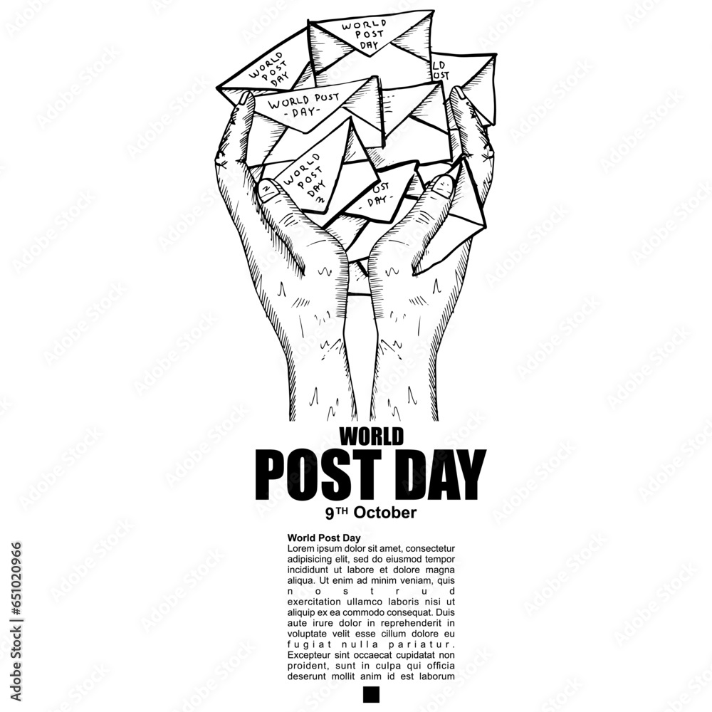 Poster World Post Day, 9 October, poster and banner vector – Wall Art ...