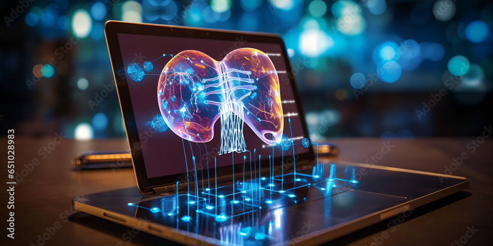 x-ray image show on the screen blue blur background Stock Illustration ...