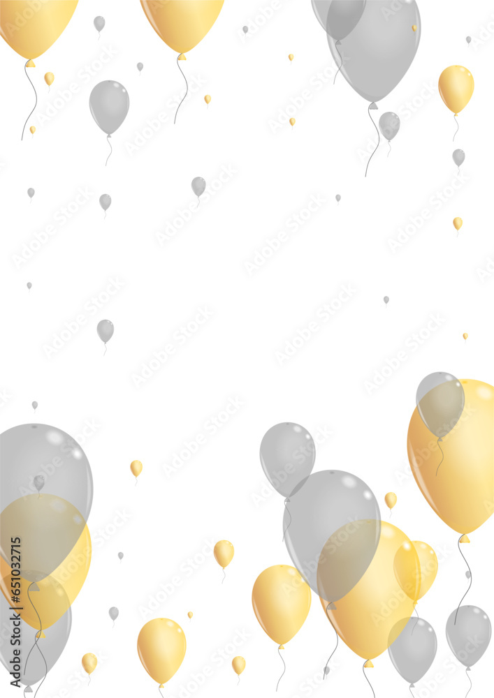 Silver Surprise Background White Vector. Helium Congratulation Border ...
