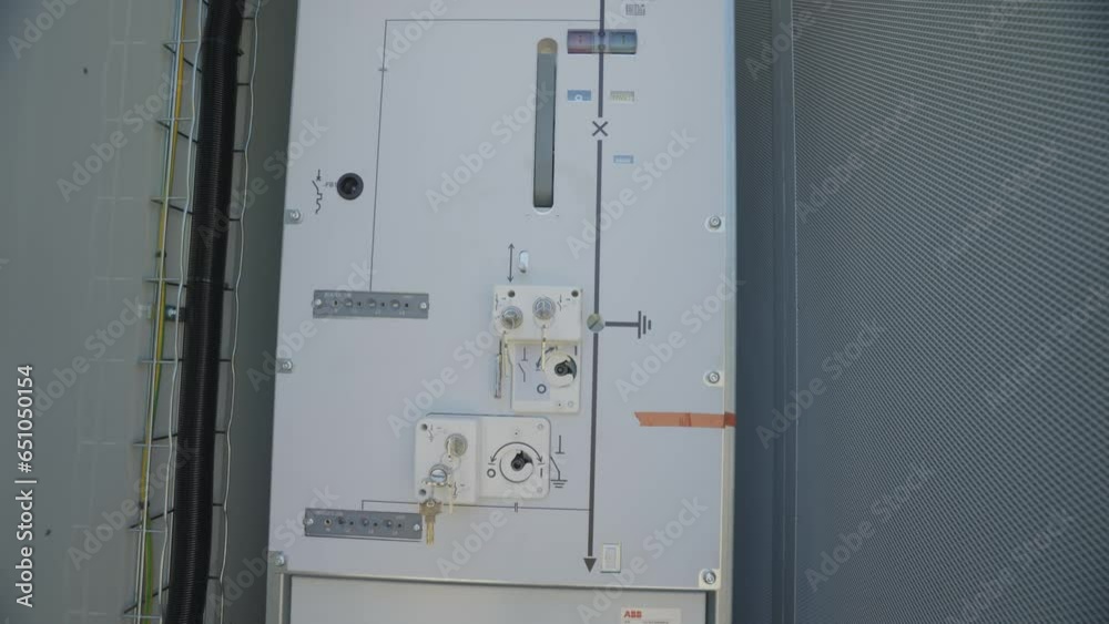 Electrical panel of an industrial generator. Distribution board of the ...