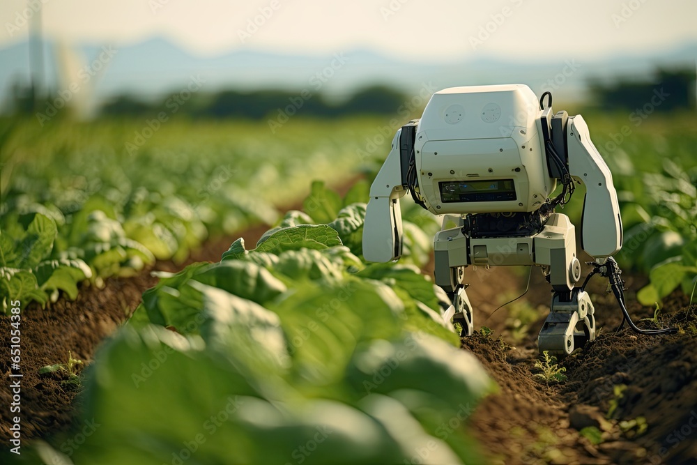 robot assistants in agriculture Technology concept . Smart robotic ...