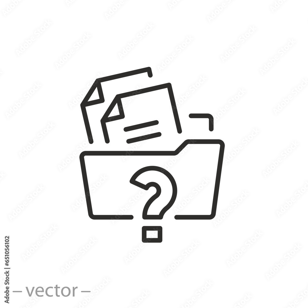 faq folder icon, information data, document folder with question mark ...