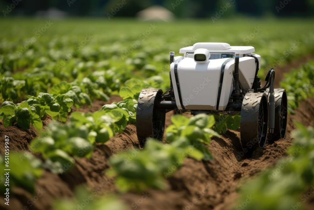 robot assistants in agriculture Technology concept . Smart robotic ...