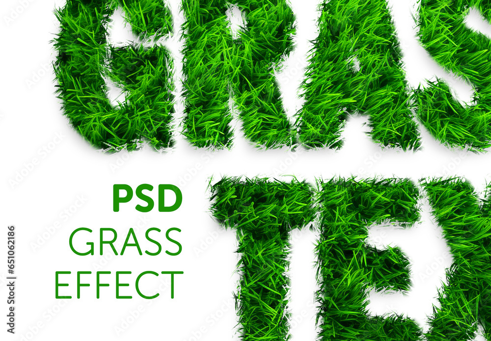 Grass text effect - ai generated grass Stock Template | Adobe Stock