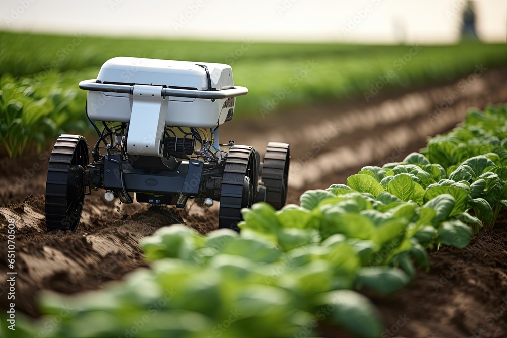 robot assistants in agriculture Technology concept . Smart robotic ...