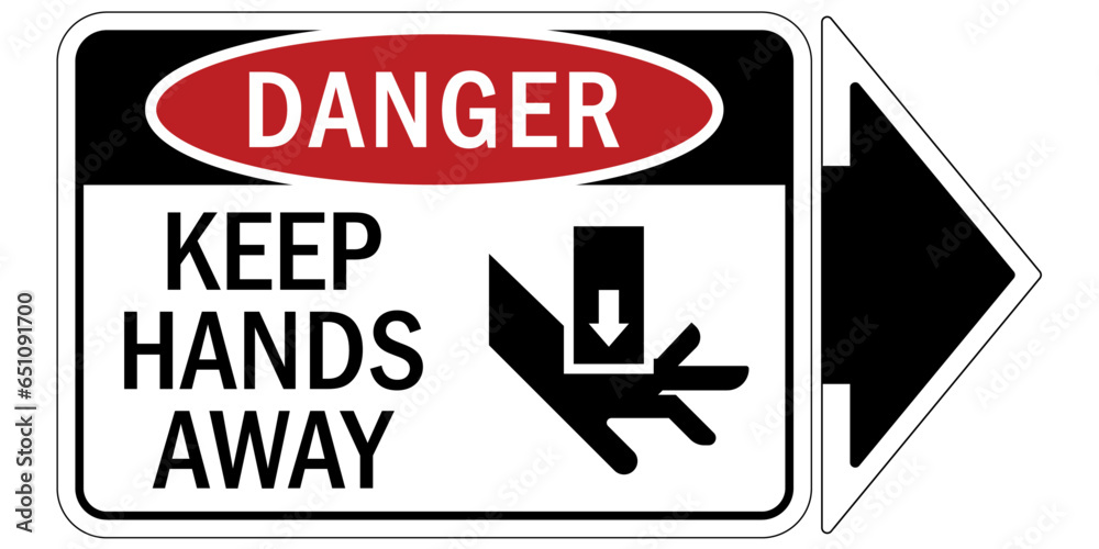 Keep hands clear warning sign and labels keep hands away Stock Vector ...