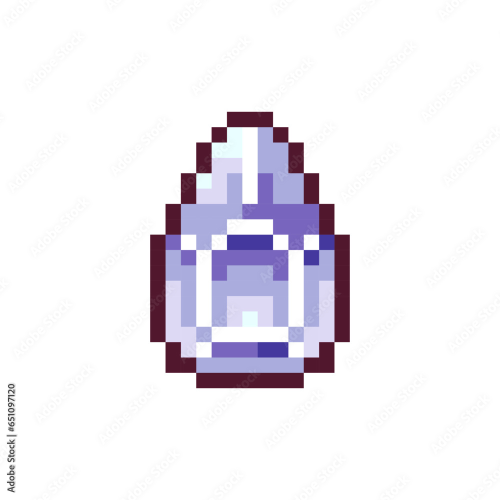 Retro 90s Pixel Art Gem. Purple Sapphire Sparkle Icon. Vintage Arcade ...