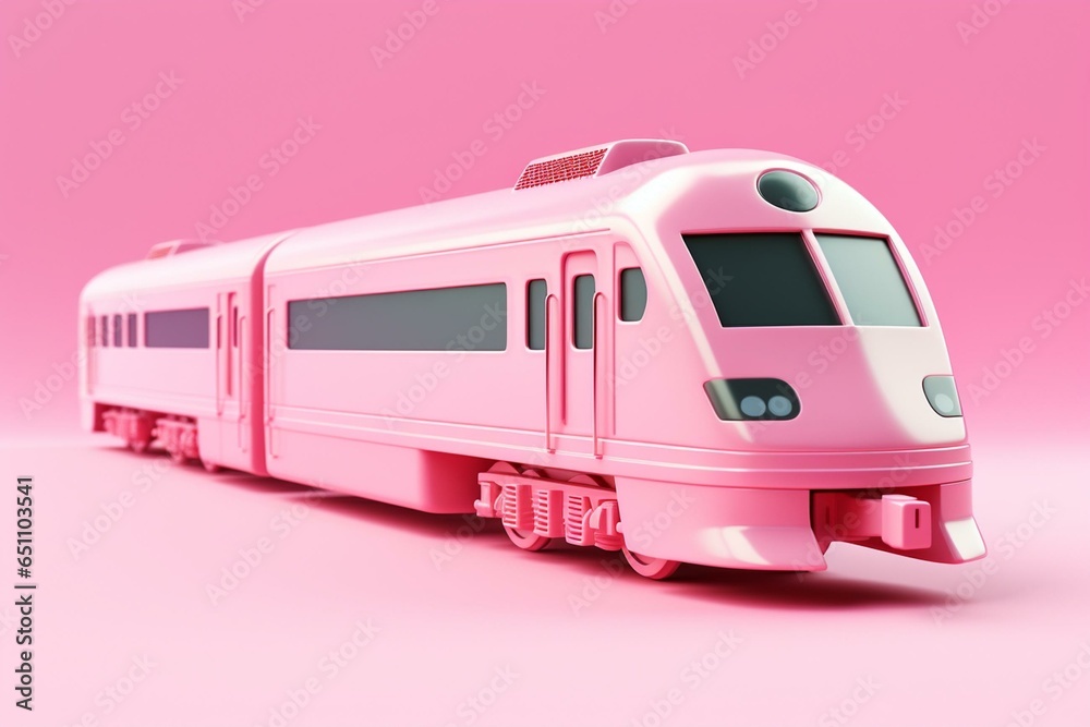 3D train, high-speed train, toy train, travel train, isolated on pink ...