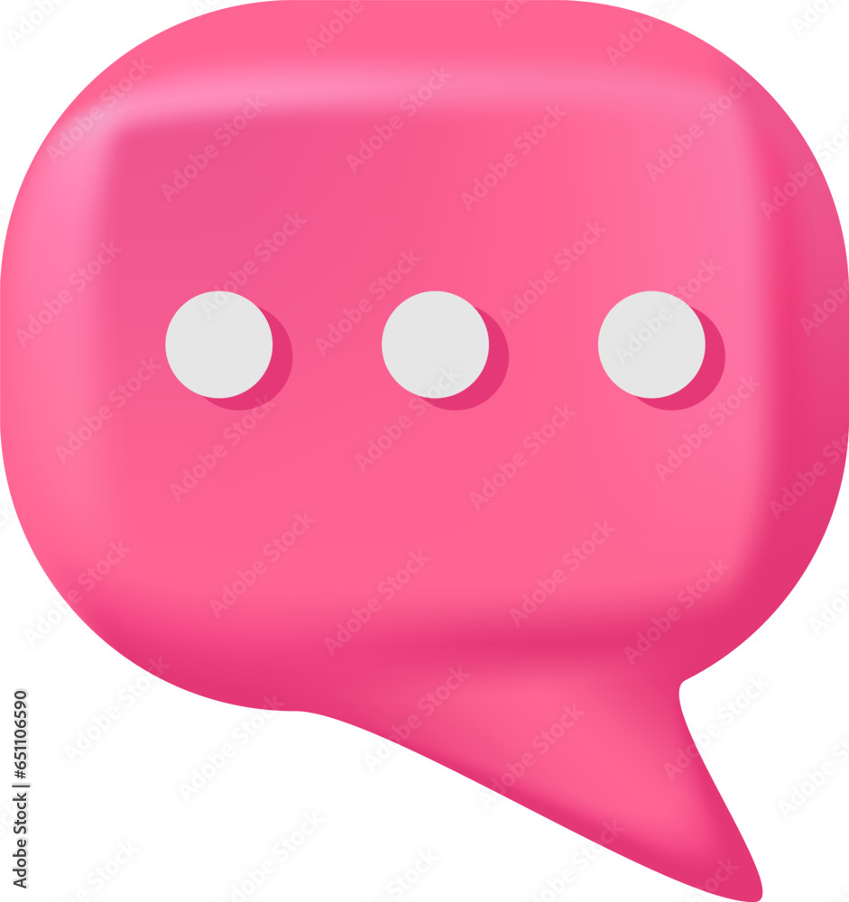 Waiting sign on pink speech bubbles. Vector 3d render speech bubble ...