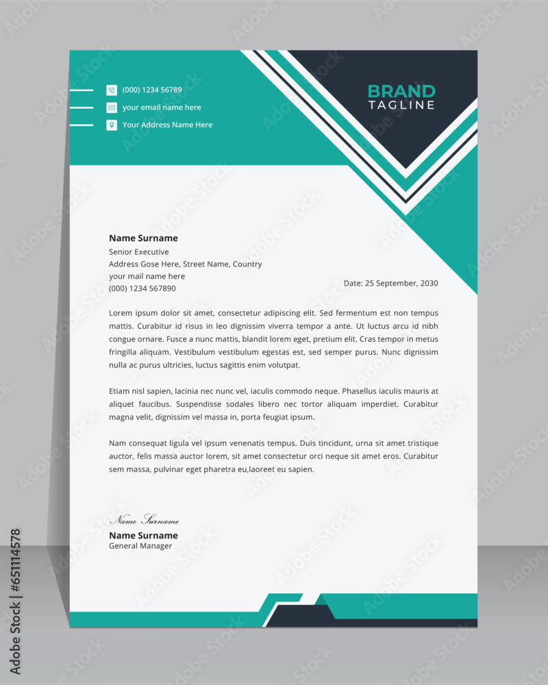 business letterhead, letterhead template, letterhead design, company ...