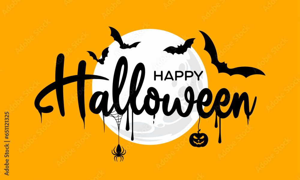 Halloween banner printable with Happy Halloween lettering, type, text ...