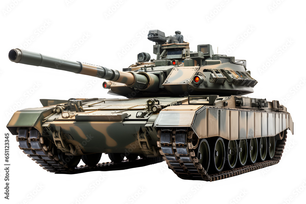 ภาพประกอบสต็อก battle tank side view isolated on transparent background ...