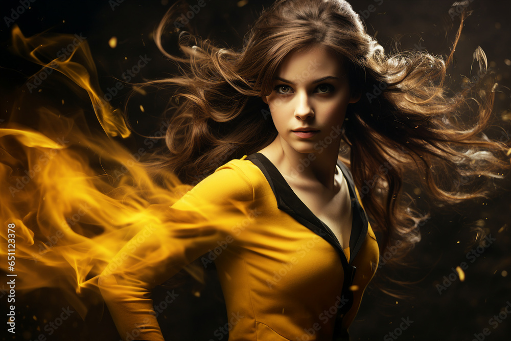 Generative AI collage picture of powerful witcher girl magic spell with ...