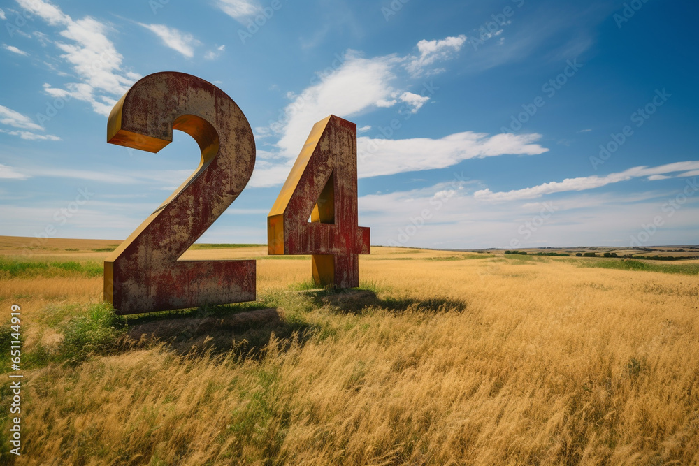 Happy 2024 new year concept design with 24 number landscape created ...