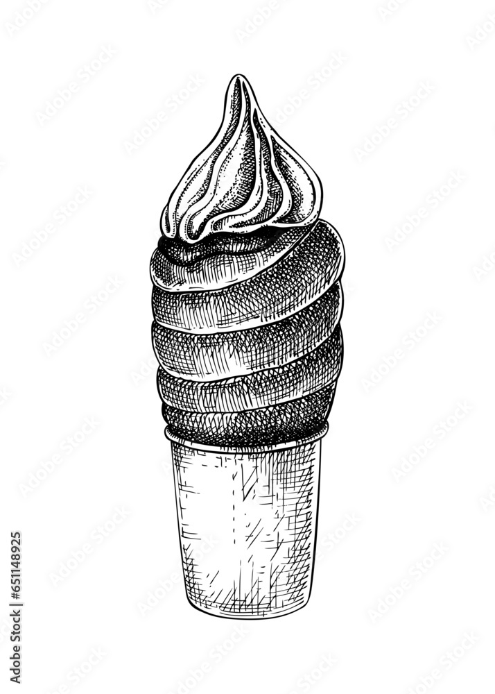 Hot Hungarian Chimney Cakes sketch. Hand-drawn vector illustration ...