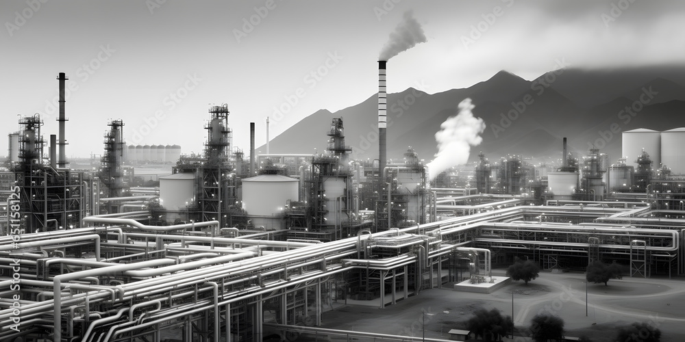 Oil and Gas Processing Plant: Industrial Complex for Fossil Fuel ...