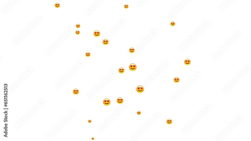 Moving Emoji Symbols, Emoticons, Smile Icons Loop Background Animation ...