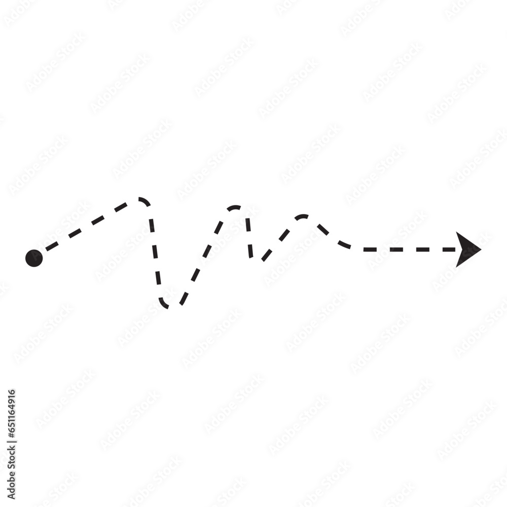 dotted curved arrow Stock Vector | Adobe Stock