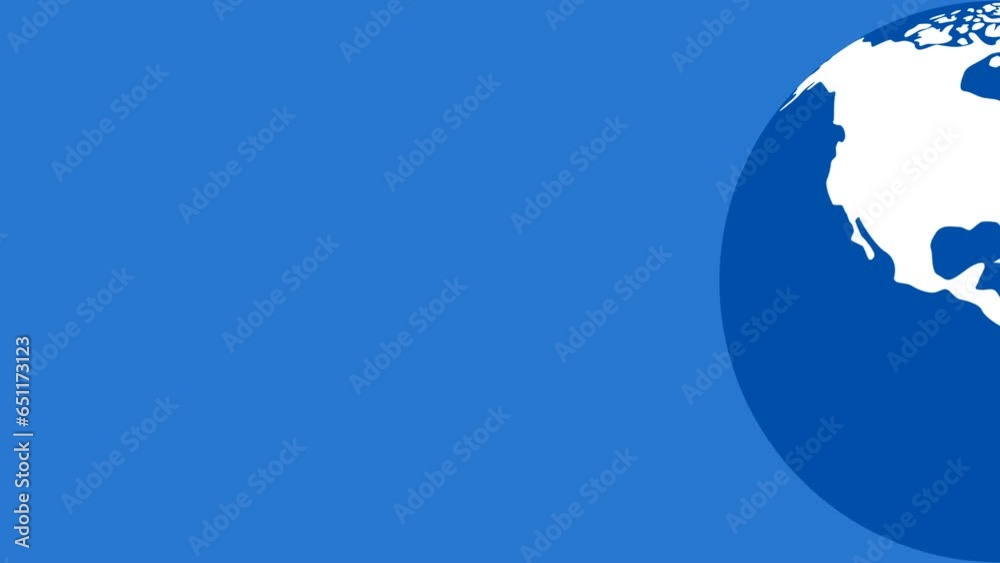Rotating Earth Flat Design Loop Animation, Spinning World Background ...