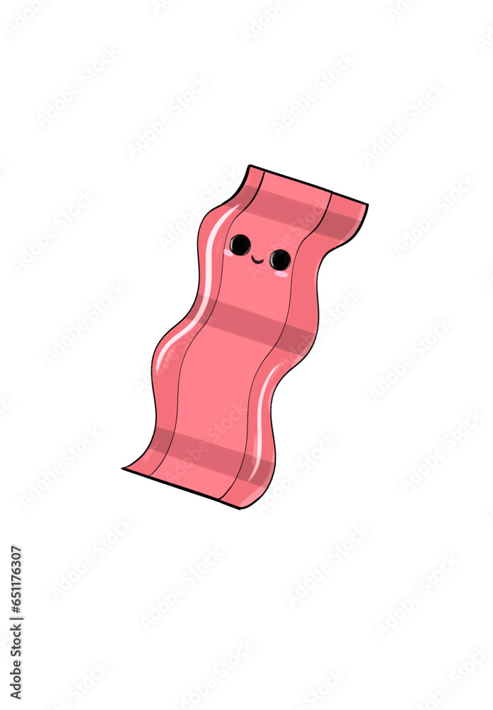 Bacon, bacon food kawaii cartoon, Cute kawaii bacon cartoon character ...