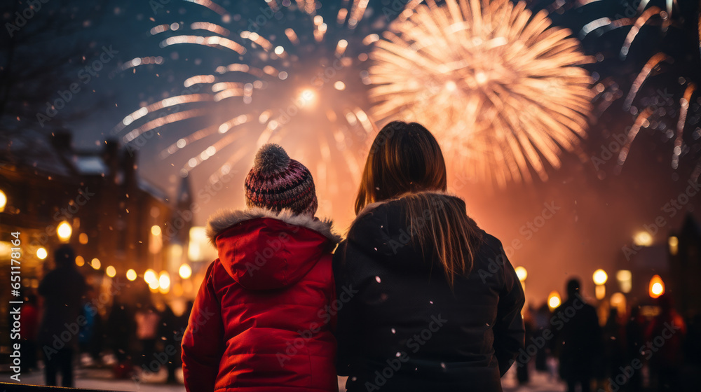 Child wonderment as they watch their first New Year fireworks display ...
