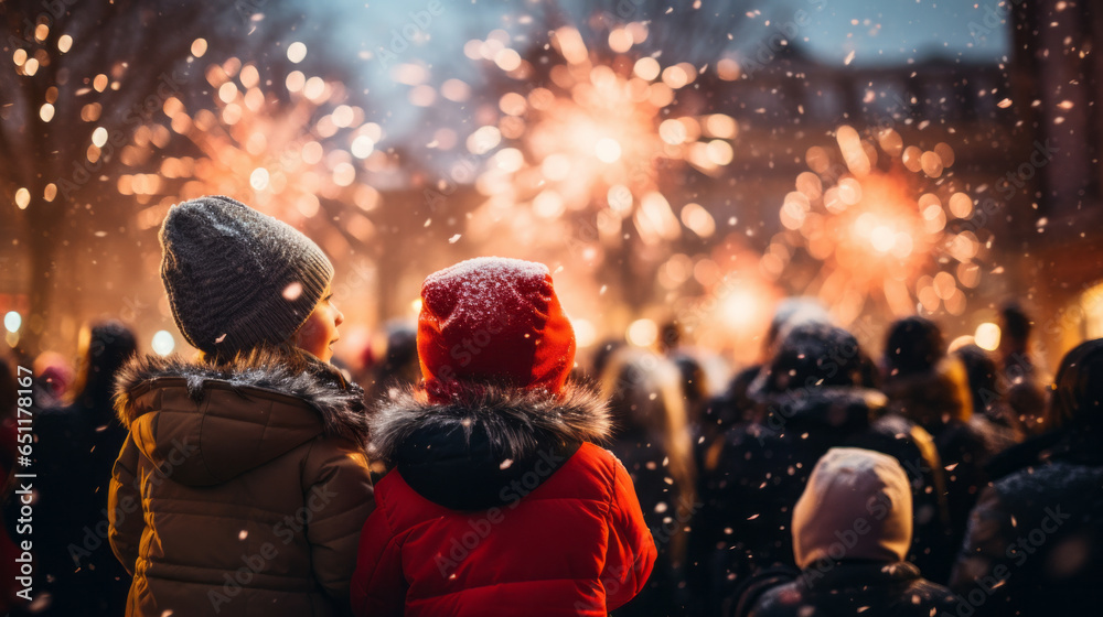 Child wonderment as they watch their first New Year fireworks display ...