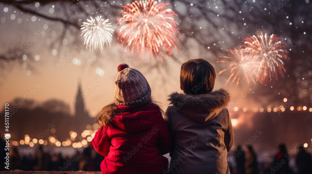 Child wonderment as they watch their first New Year fireworks display ...