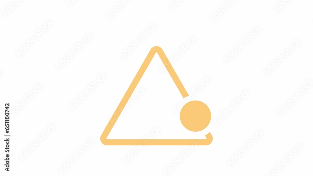 Triangle with dot rotating clockwise 2D loading animation. Refresh ...