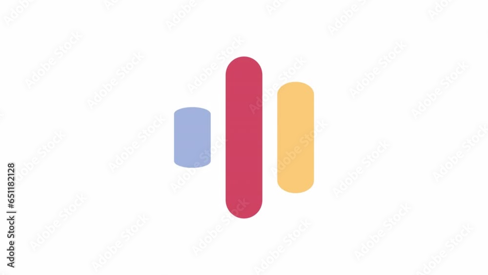 Bar variations 2D loading animation. Music sound waves animated cartoon ...