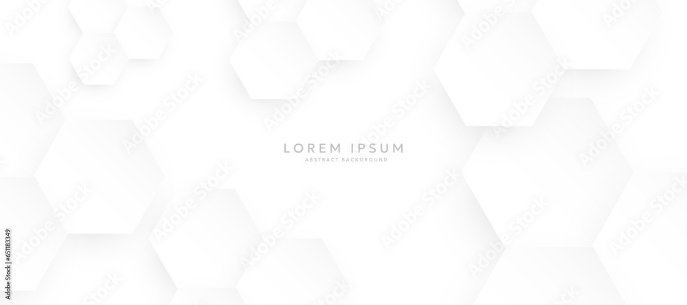 Hexagonal abstract white background. Modern minimalist hexagonal ...