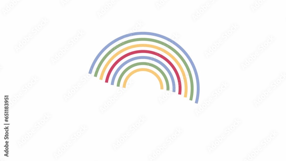 Rotating rainbow spinner 2D loading animation. Spinning clockwise ...