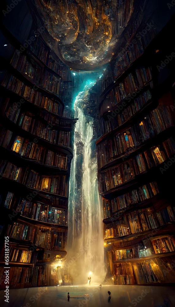 Great library magical world the kingdom of the night fantasy stars ...