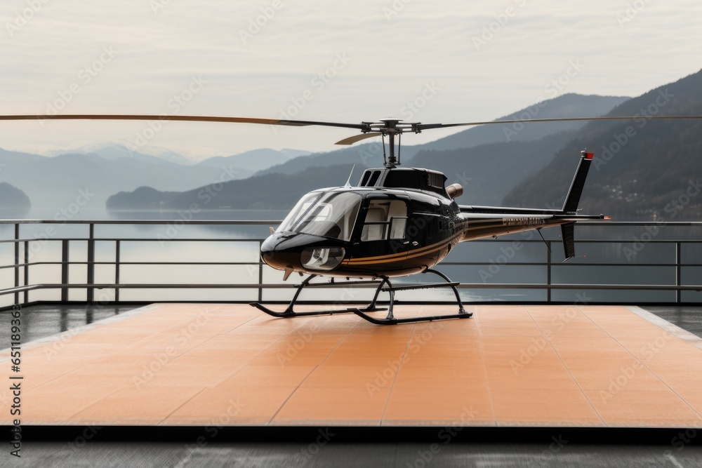 Luxury luxurious business helicopter private heli chopper on landing ...
