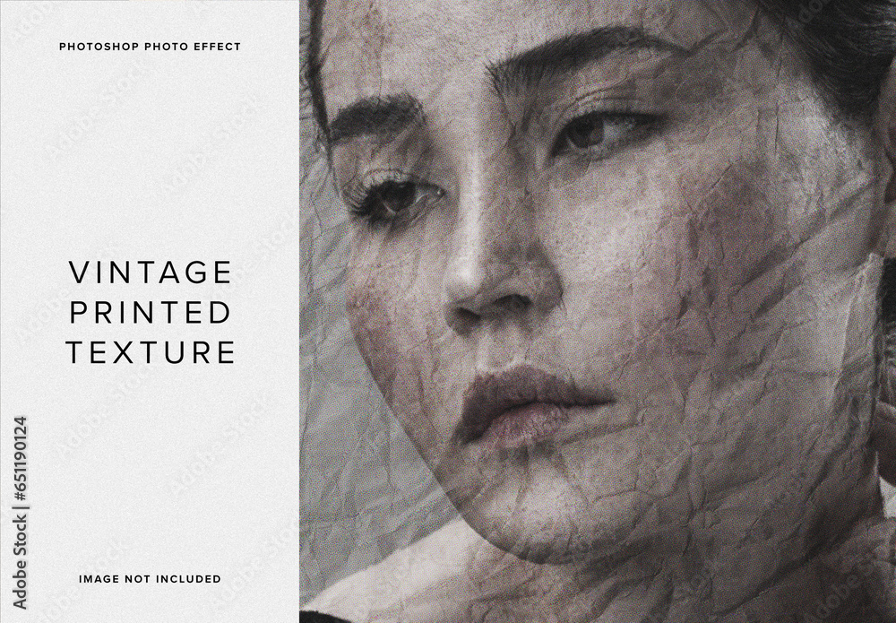 Vintage Printed Paper Texture Image Effect Mockup Stock Template ...