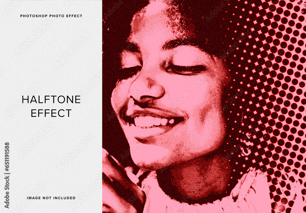 Halftone Image Effect Mockup Stock Template | Adobe Stock