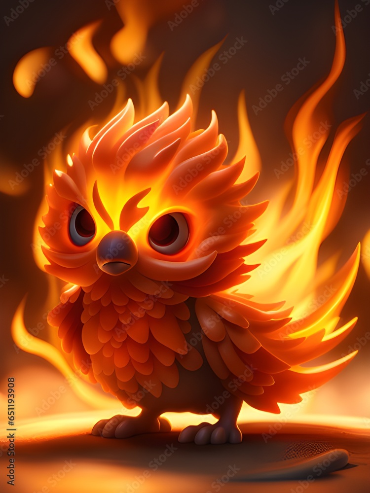 red phoenix fire with flame Stock-Illustration | Adobe Stock