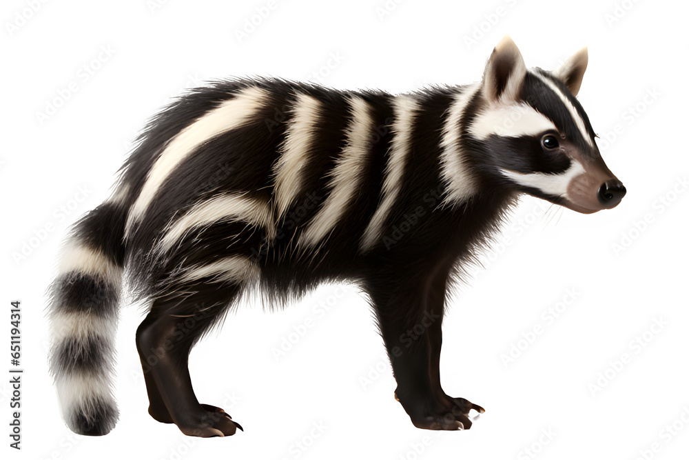 Black and white skunk isolated on transparent background ,skunk side ...