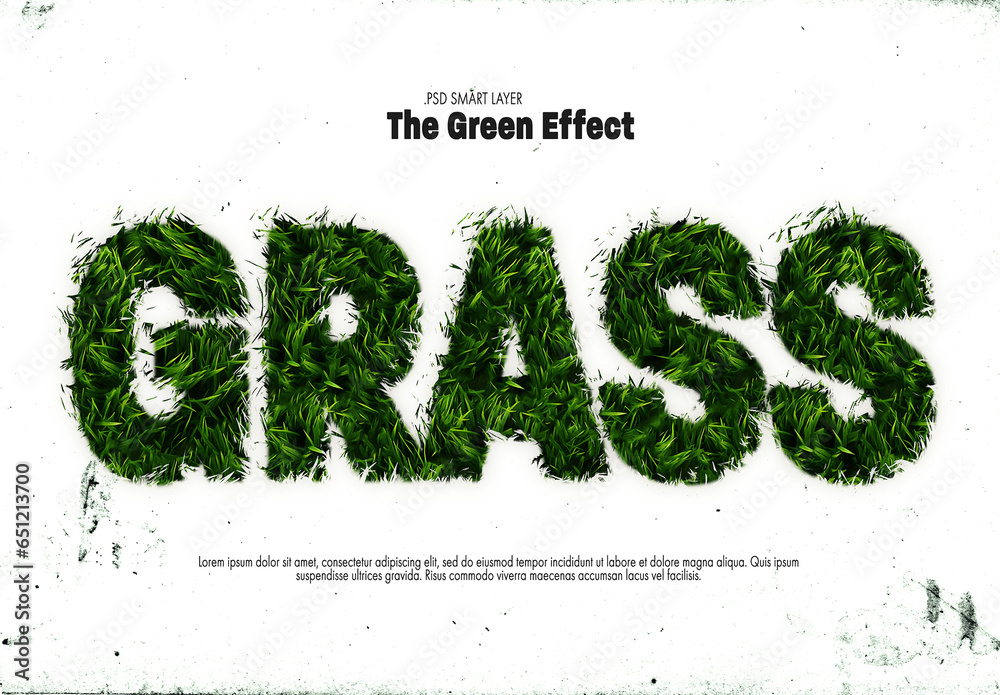 Grass text effect with generative ai grass background Stock Template ...