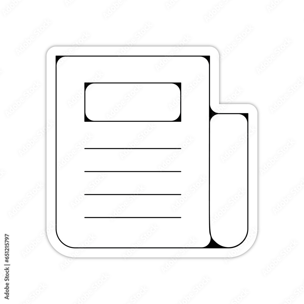 Vetor de picto logo icones et symbole journal cv document fin relief do ...