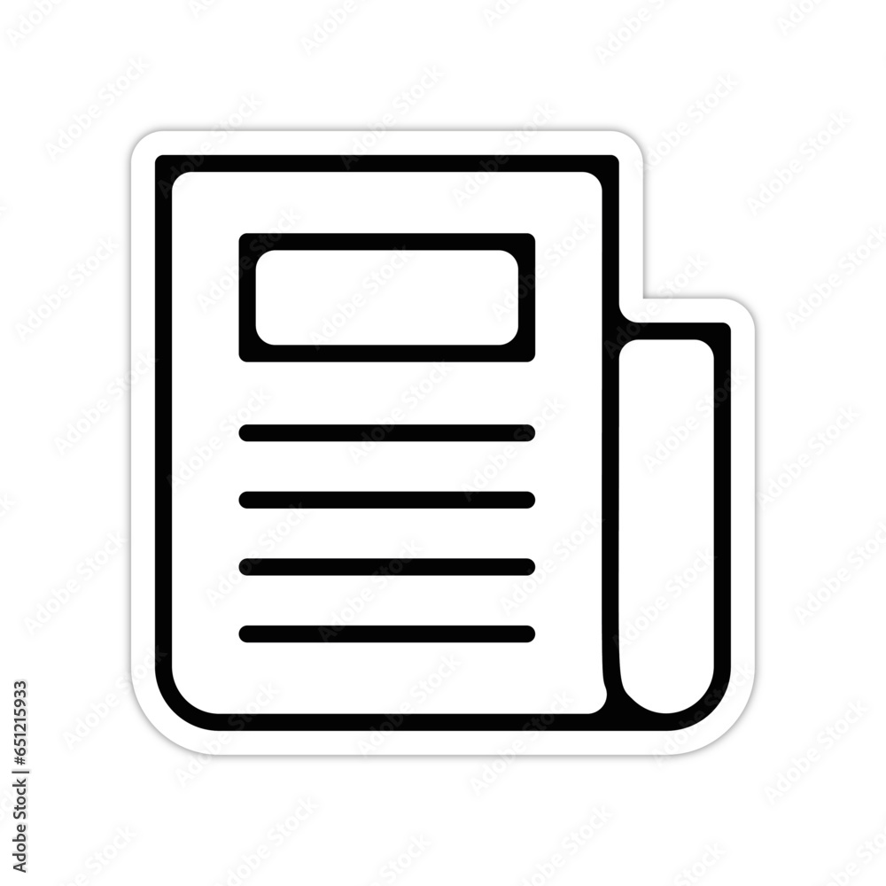 picto logo icones et symbole journal cv document gras relief Stock ...