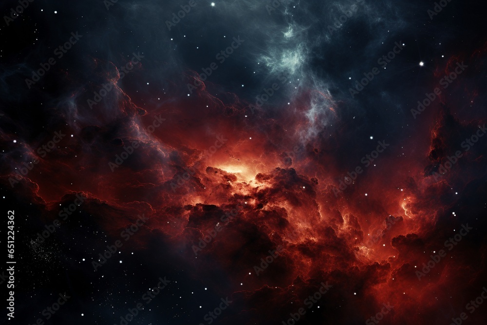 Red Galaxy Nebula Cosmic, a Celestial Background Texture Immersed in ...