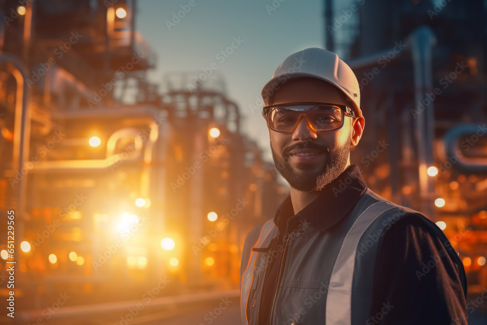Professional heavy industry engineer Portrait of a worker wearing a ...