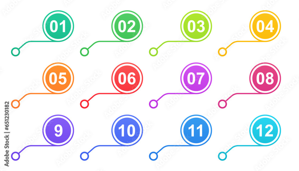 Vetor de Bullet numbers. Infographic buttons and points. Icon with ...
