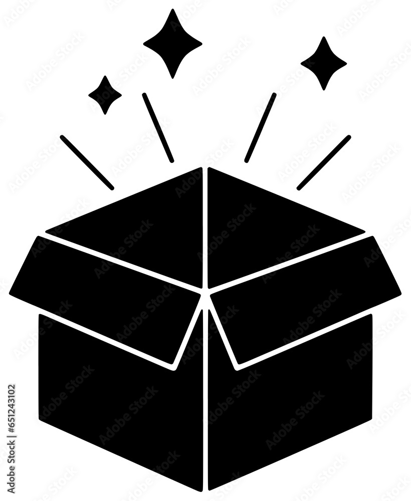box icon gift logo surprise background open illustration magic symbol ...