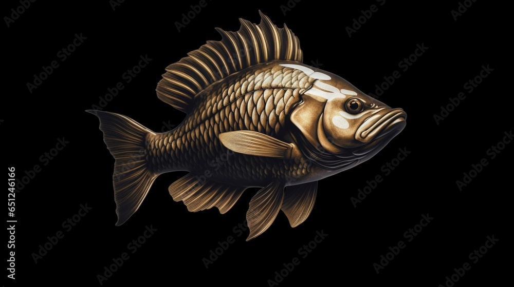 Barramundi logo design on black background.Generative AI Stock ...