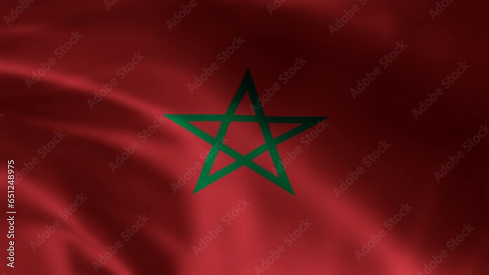 Morocco flag is waving 3D animation. Morocco flag waving in the wind ...