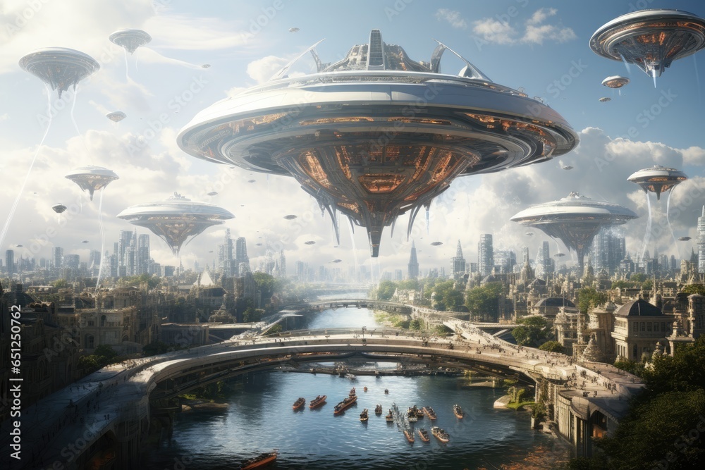 Fantasy alien planet. 3d rendering. Futuristic city, Create a ...